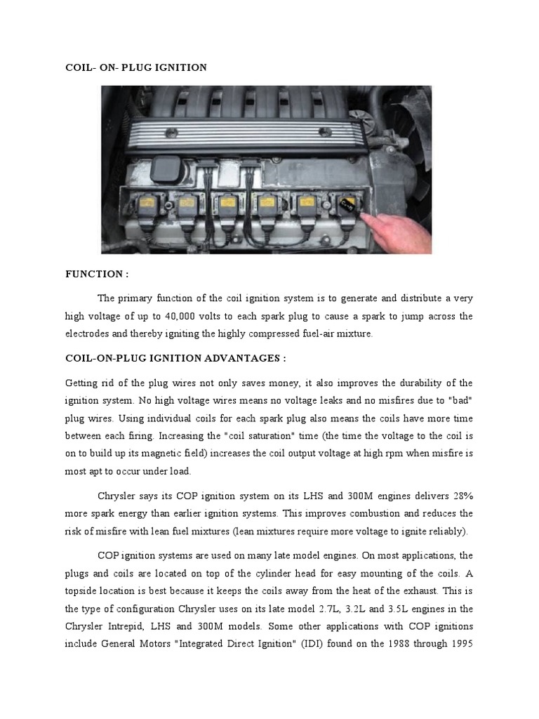 Coil On Plug Ignition | PDF | Ignition System | Distributor