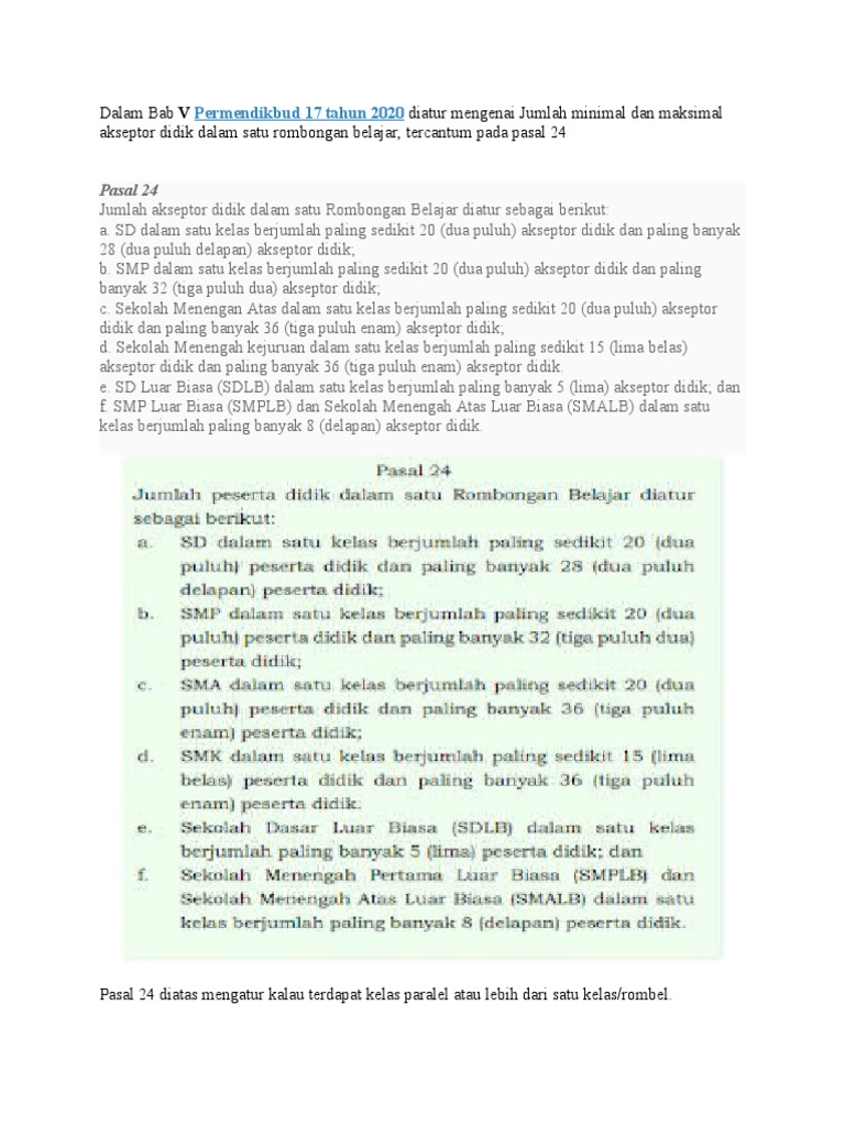 Jumlah Siswa Per-Rombel | PDF