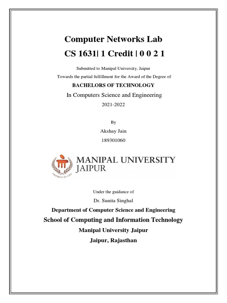 Computer Networks Lab Report | PDF | Science And Technology | Computing
