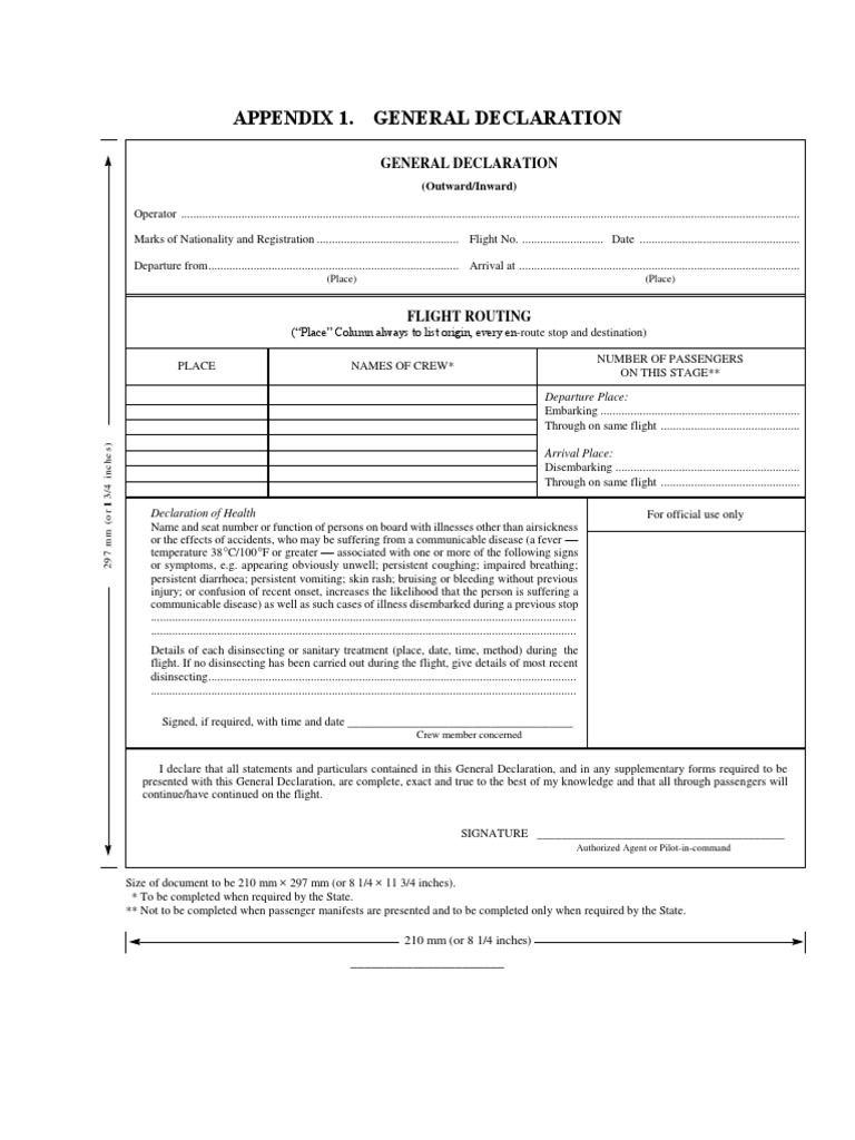 A Comprehensive Guide to the General Declaration Form: Ensuring ...