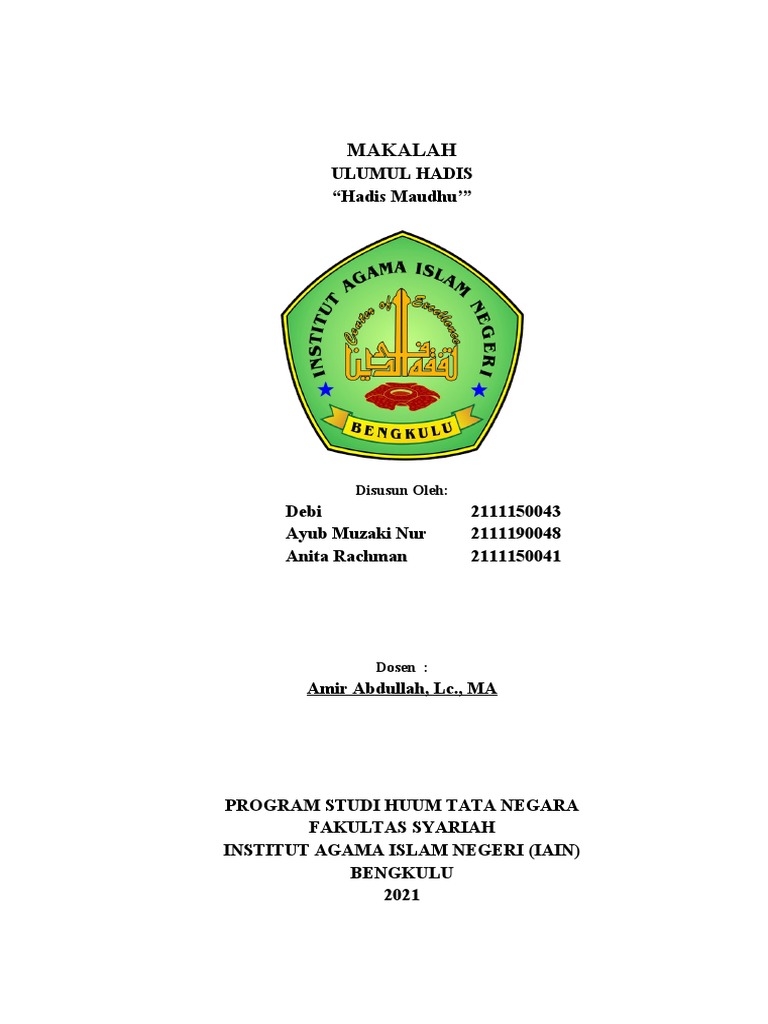 Contoh dan Pengertian Hadis Maudhu | PDF