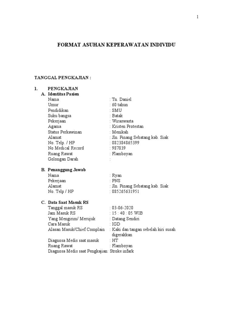 Format Pengkajian Keperawatan Semester II | PDF
