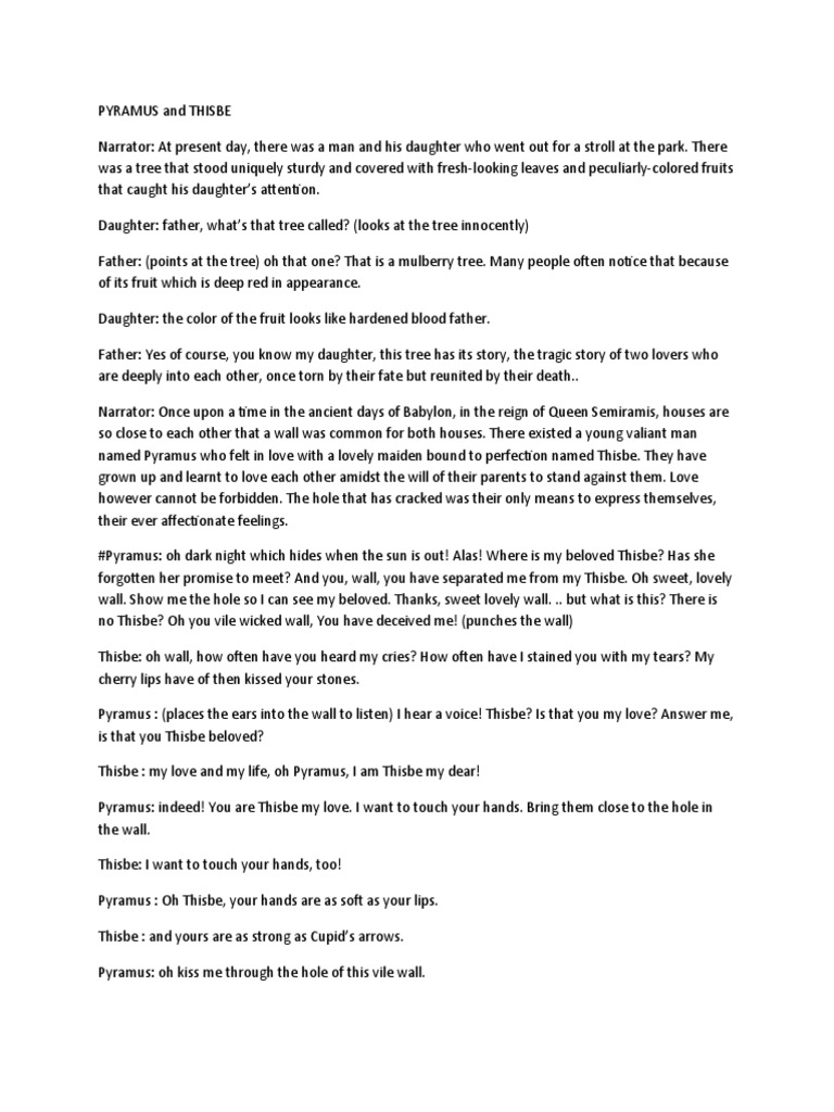 PYRAMUS and THISBE | PDF