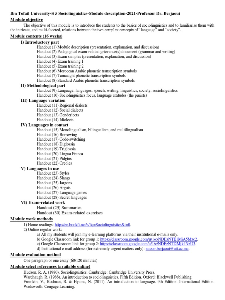 Sociolinguistics Full Booklet | PDF | Multilingualism | Dialect