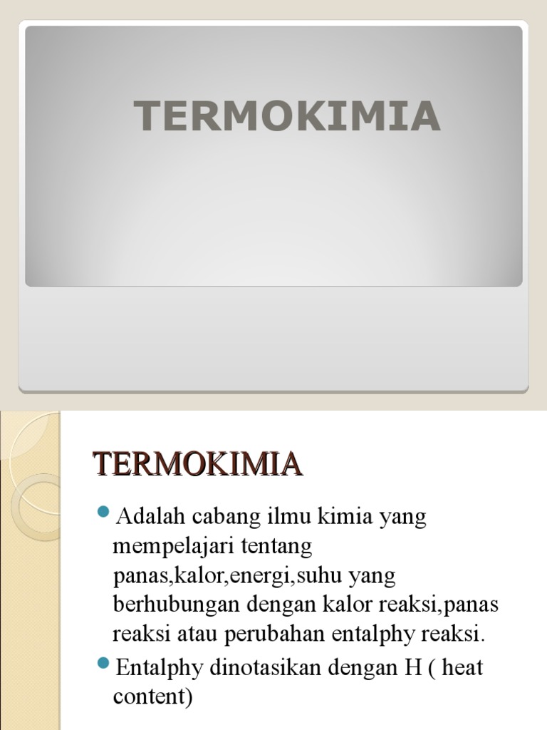Termokimia Laju Reaksi Kesetimbangan Kimia | PDF