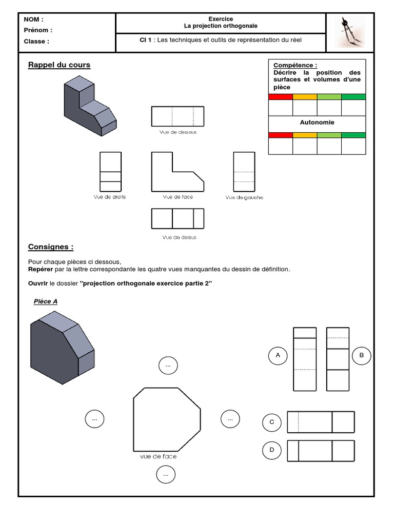 Exercice Projection Orthogonale Partie 2 | PDF | Géométrie