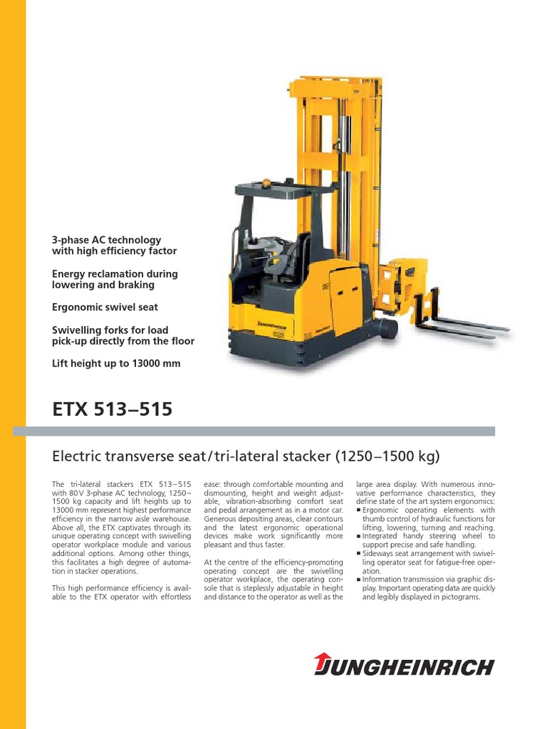 Electric Transverse Seat / Tri-Lateral Stacker (1250 - 1500 KG) | PDF ...