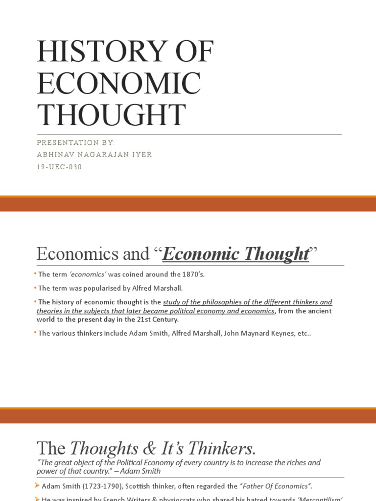History of Economic Thought Overview | PDF | Economics | Keynesian ...