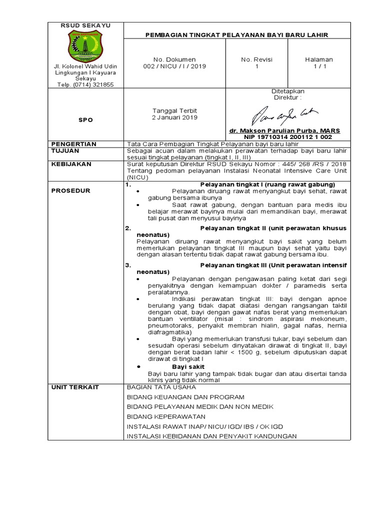 Contoh Spo 2 Lembar Dan 1 Lembar | PDF