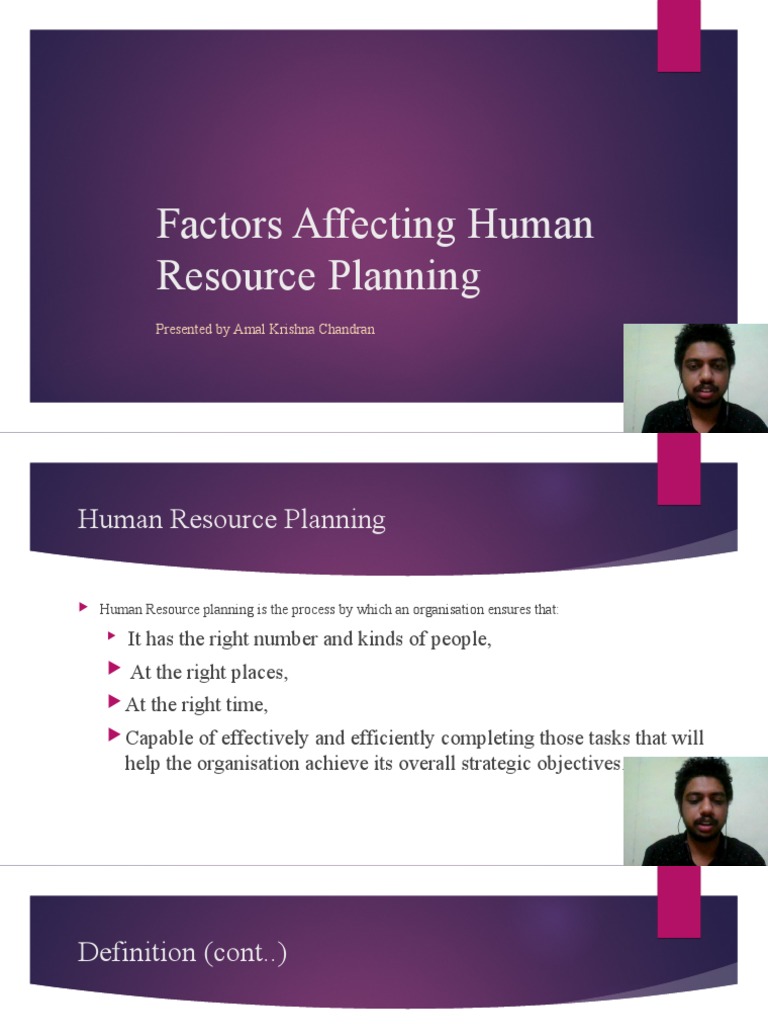 Factors Affecting Human Resource Planning: Presented by Amal Krishna ...