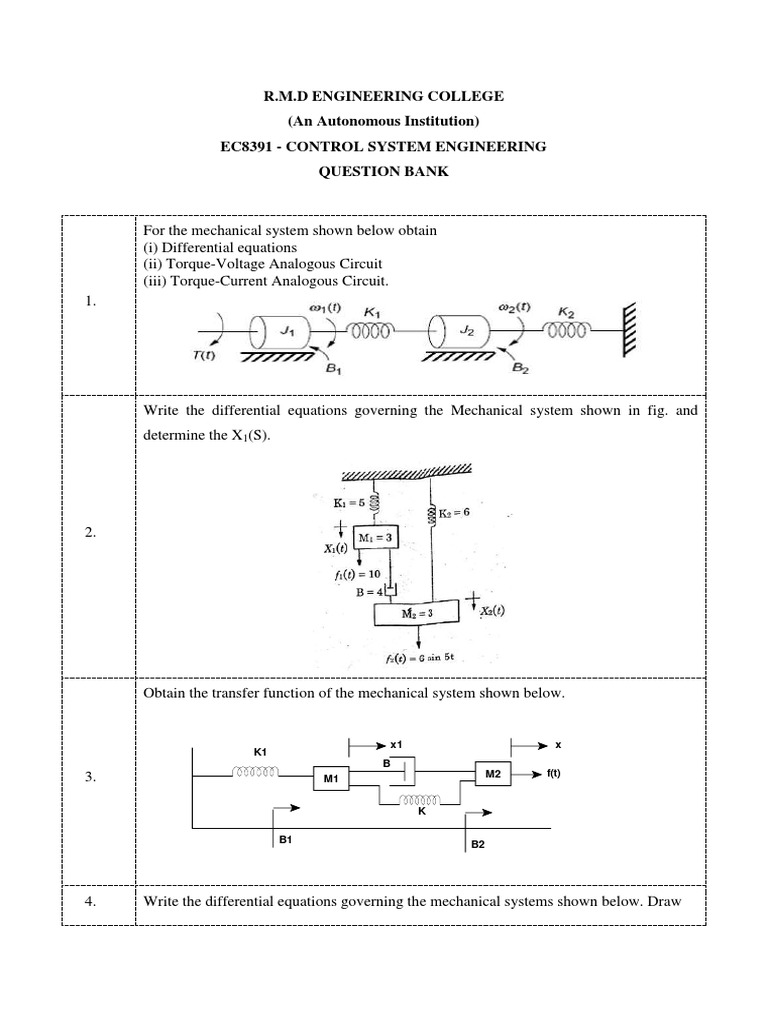 R.M.D Engineering College (An Autonomous Institution) Ec8391 - Control ...