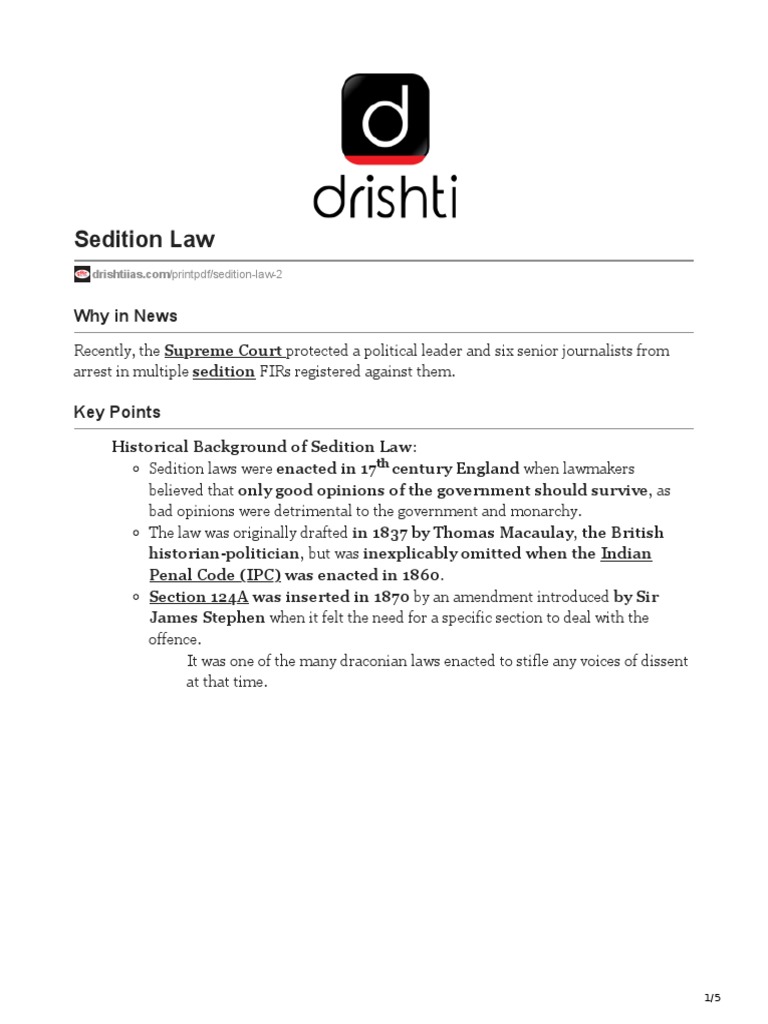 Sedition Law 2 | PDF | Crime & Violence | Crimes