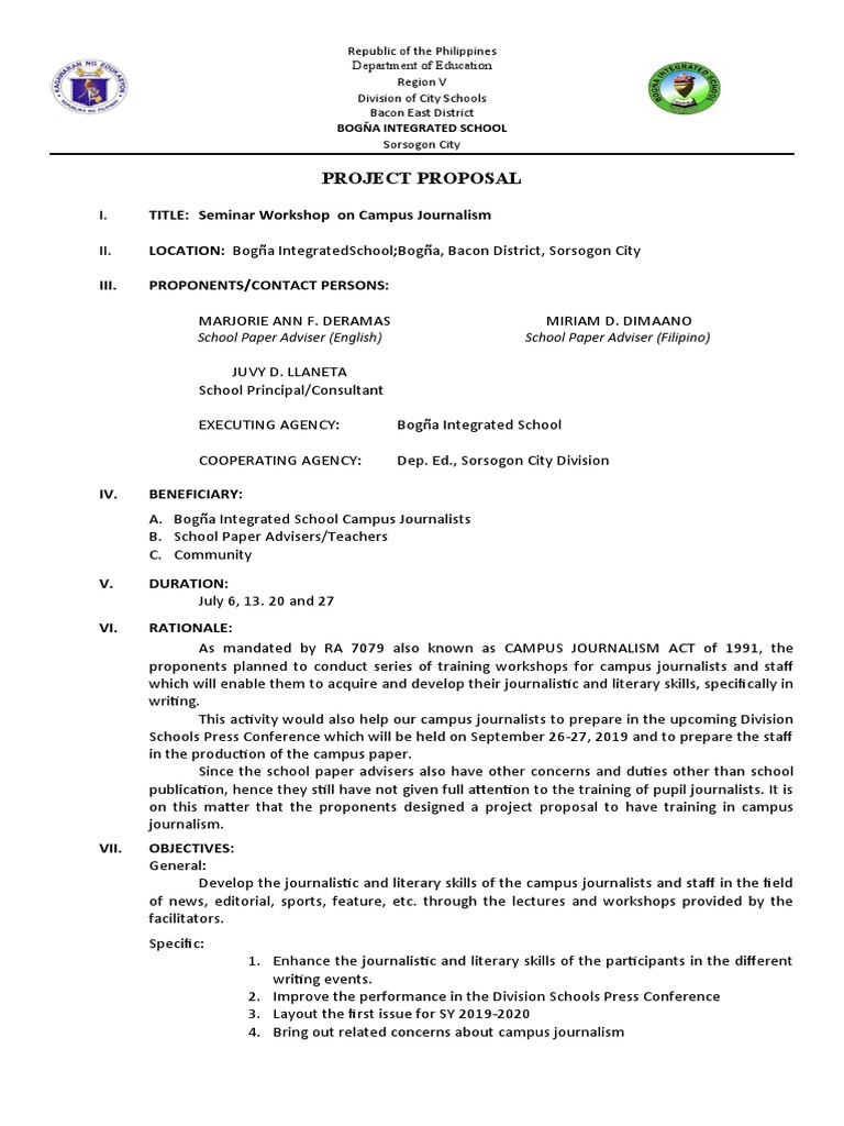 Campus Journalism Workshop Proposal | PDF | Journalism