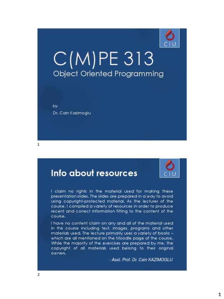 C M Pe 313 Object Oriented Programming Pdf Method Computer Programming Class 2140