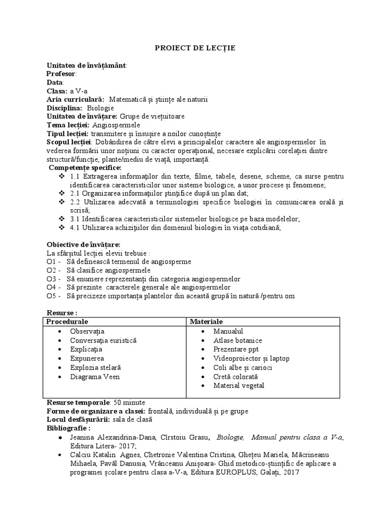 Clasa V - Lectie de Comunicare | PDF