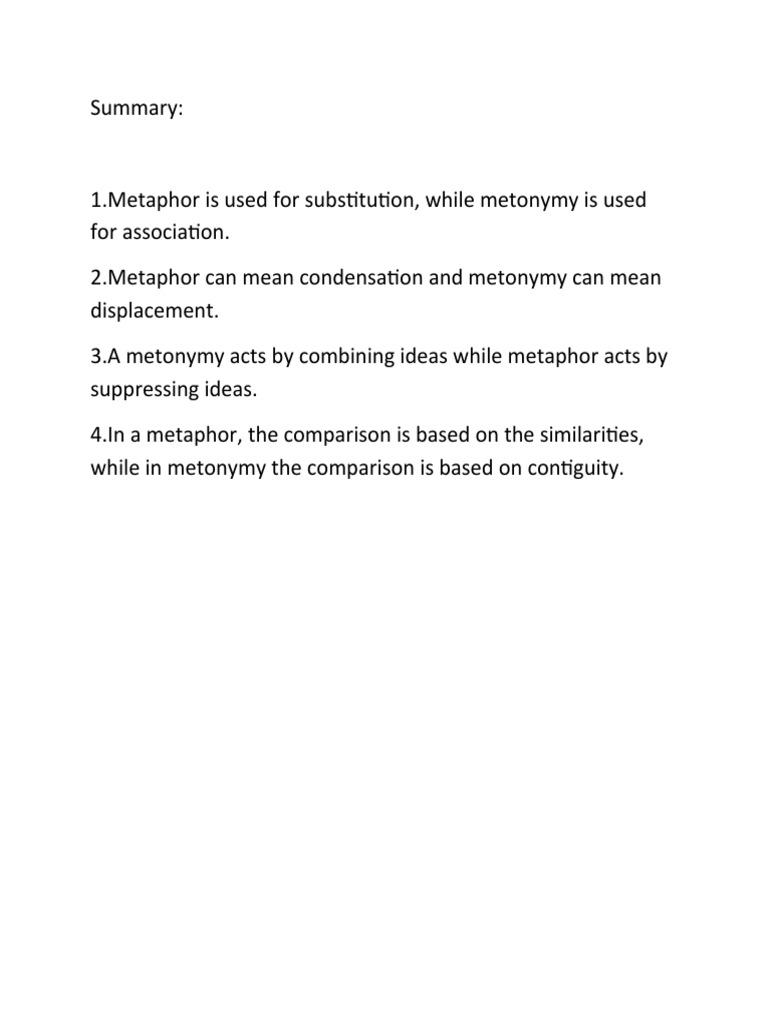 Metaphor Vs Metonymy | PDF | Language Arts & Discipline