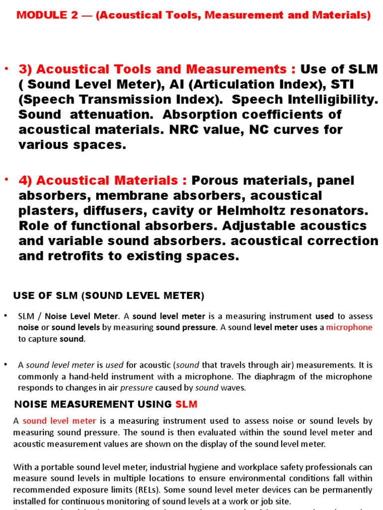 Building Services Module 2 Notes | PDF | Acoustics | Classical Mechanics