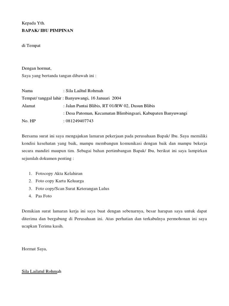 CV Sita Lailatul Rohmah | PDF