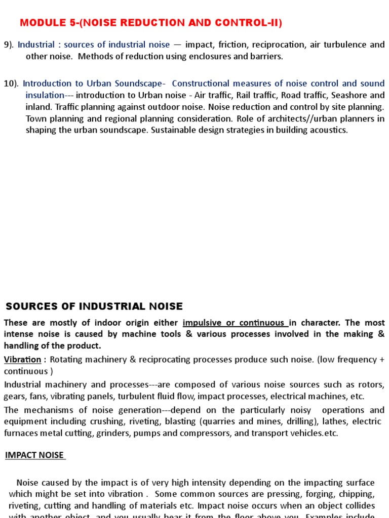 Industrial and Urban Noise Control | PDF | Green Building | Sound