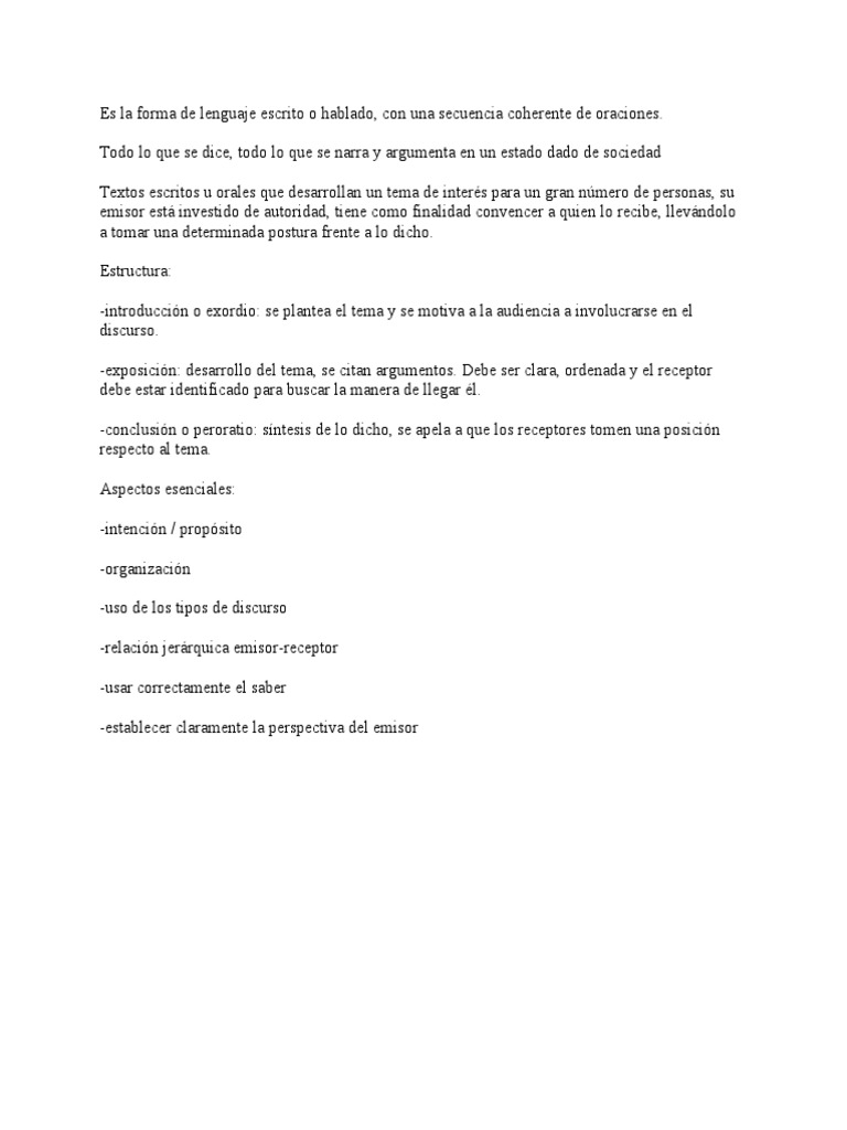 Discurso Social Caracteristicas | PDF