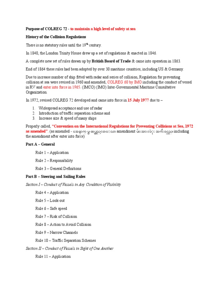 COLREG 72 Final in Progress. | PDF | Traffic | Radar