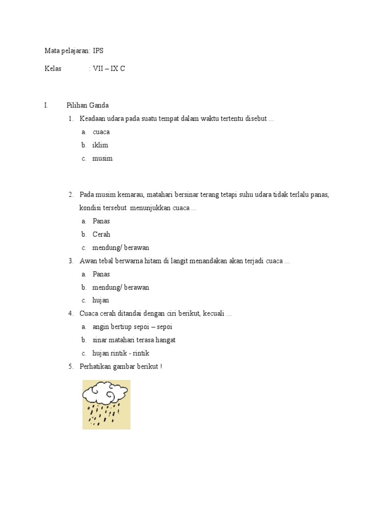 Soal Ips Kelas 7 Tunagrahita | PDF Soal Ips Kelas 7 Tunagrahita | PDF