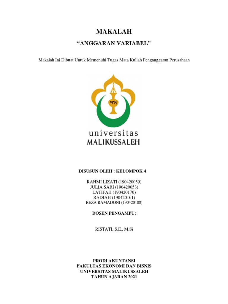 MAKALAH KLP 4 (Anggaran Variabel) | PDF