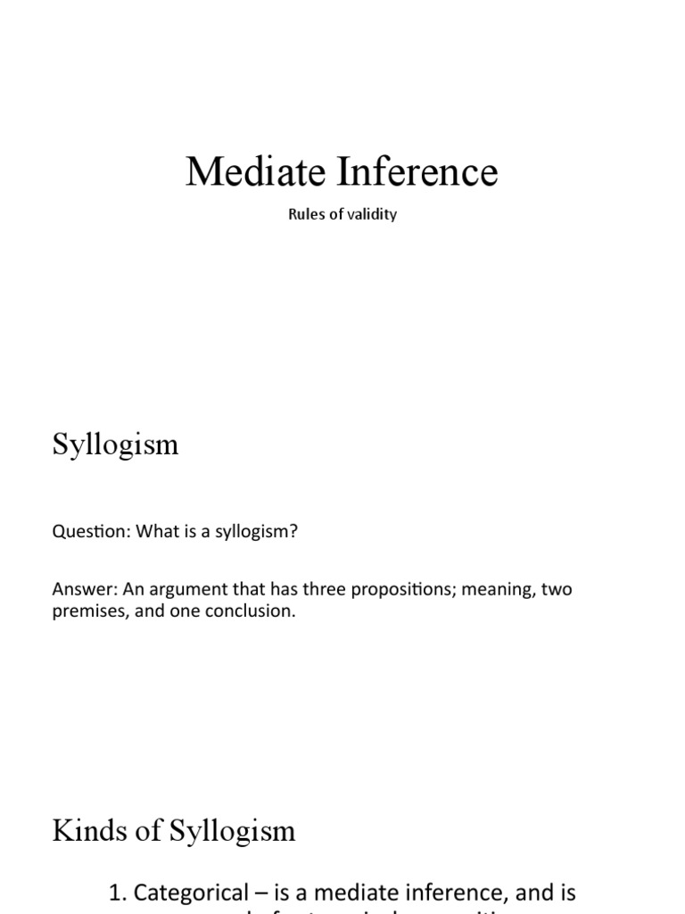 Mediate Inference | PDF | Truth | Inference