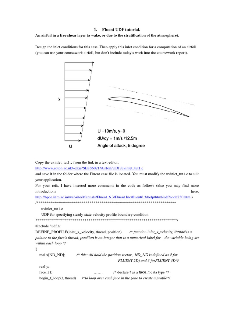 Fluent UDF Tutorial. | PDF | Command Line Interface | Subroutine