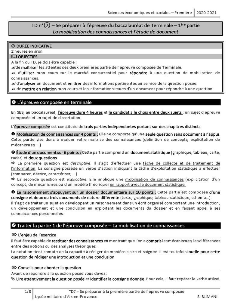 Méthodologie EC1 et EC2 en SES | PDF | Document | Statistiques
