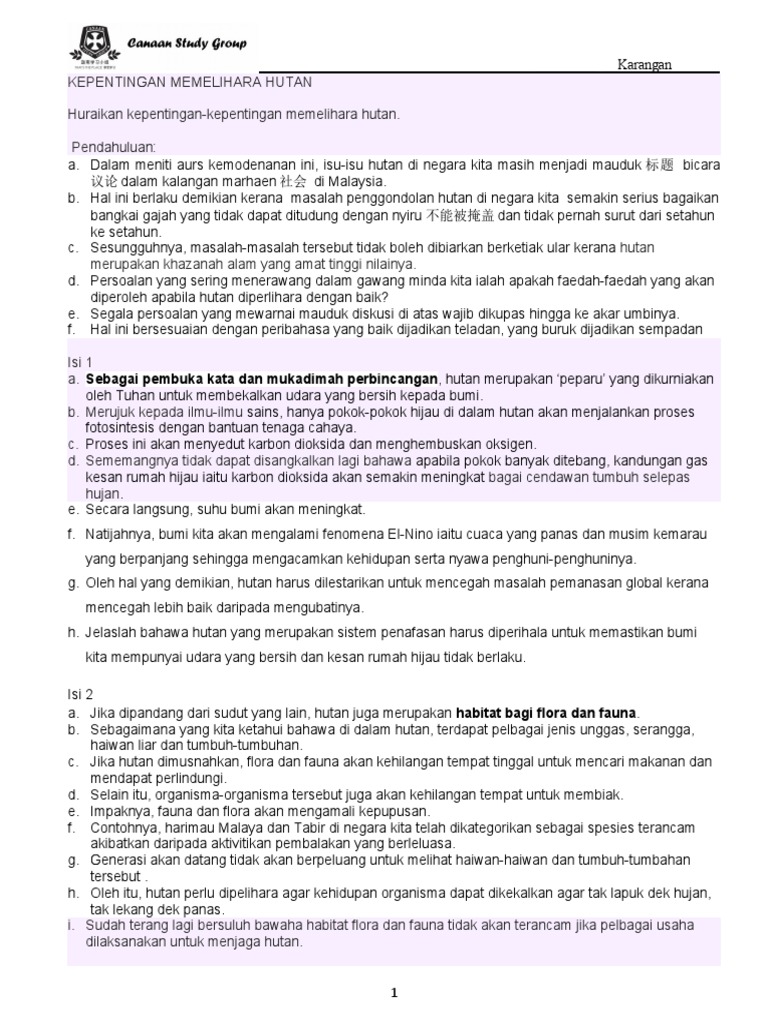 01 T F4 Kepentingan Memelihara Hutan Pdf Teknologi And Rekayasa