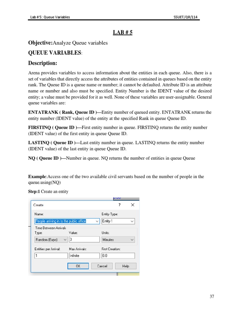 Lab # 5 Objective:Analyze Queue Variables Queue Variables Description | PDF | Computing ...