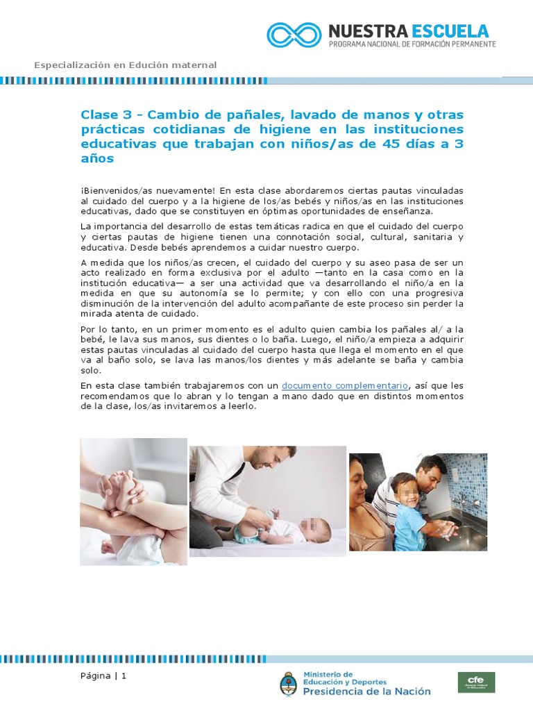 ActivCotid Clase3 2017 | PDF | Aprendizaje | Lavado de manos