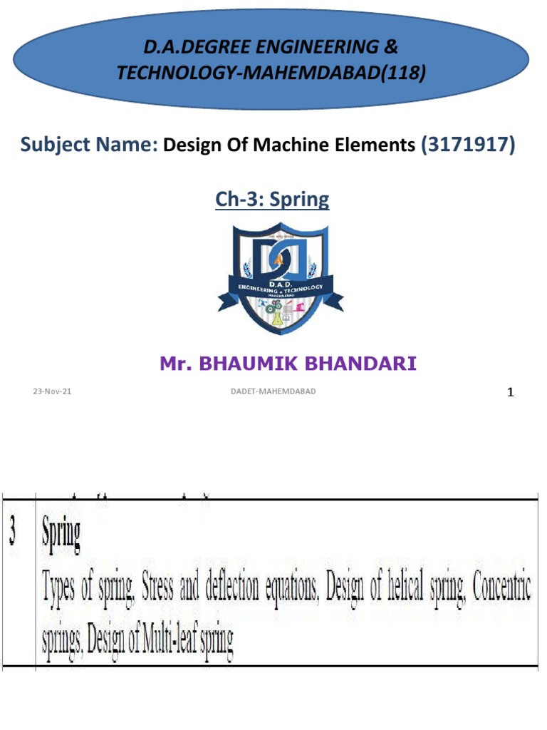 Spring - Dme | PDF | Strength Of Materials | Stress (Mechanics)
