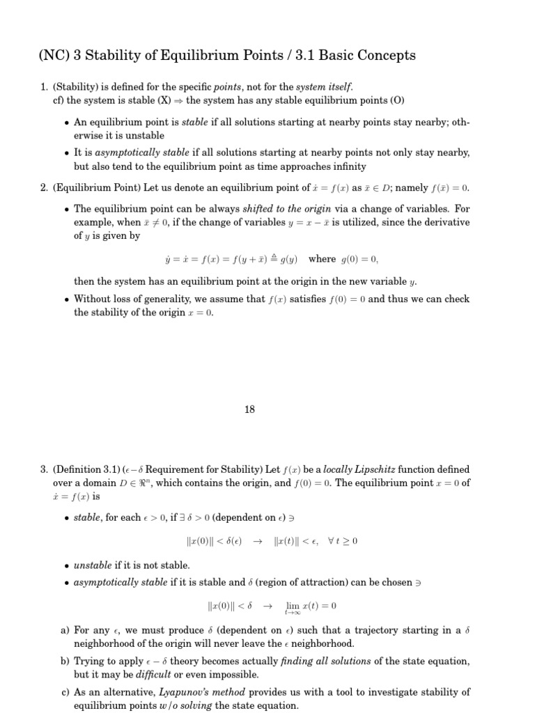 Stability of Equilibrium Points (2021) | PDF | Stability Theory ...