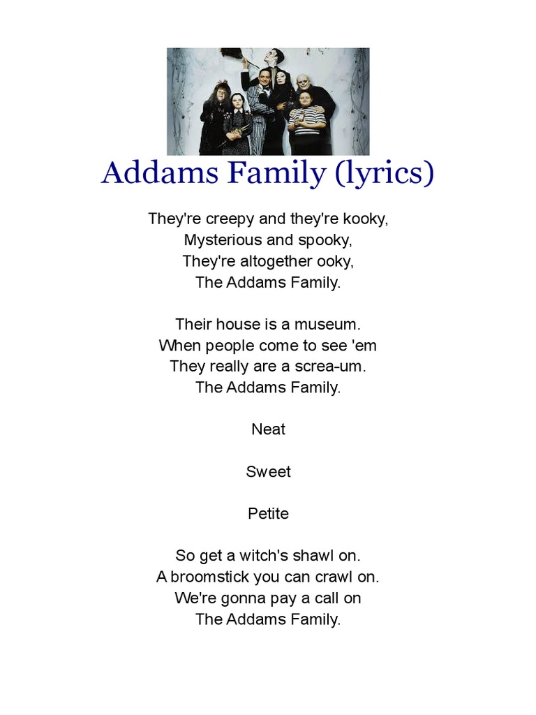 Addams Family Lyrics | PDF