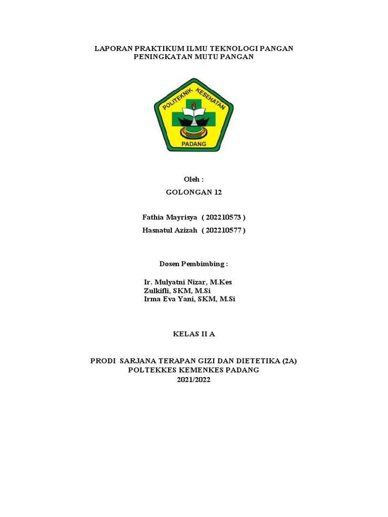 ITP PRAKTIKUM 14 & 15 Golongan 12 Formula Itp | PDF