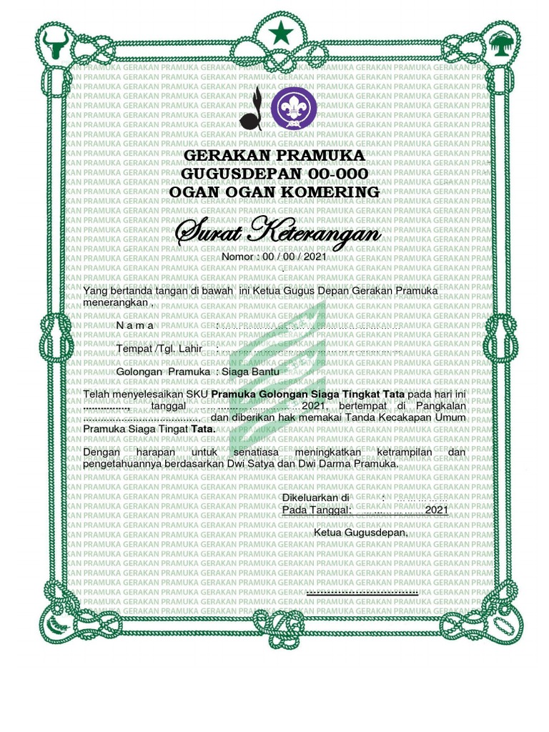 Piagam SKU Siaga Tata | PDF