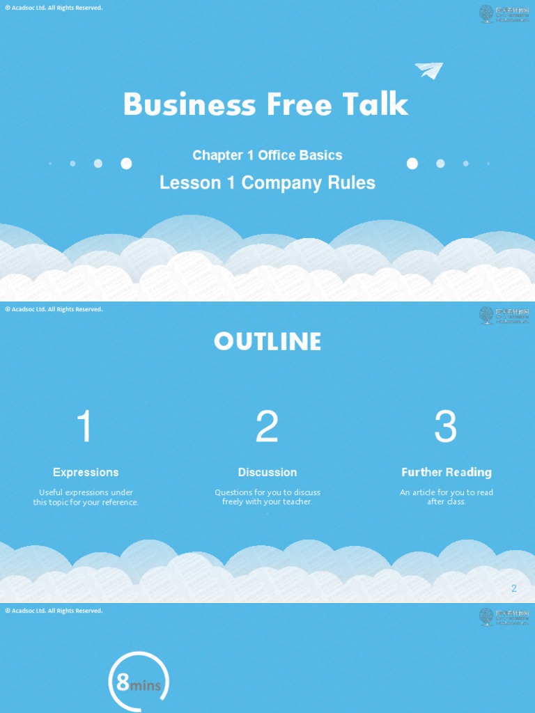 Business Free Talk Lesson 1 | PDF