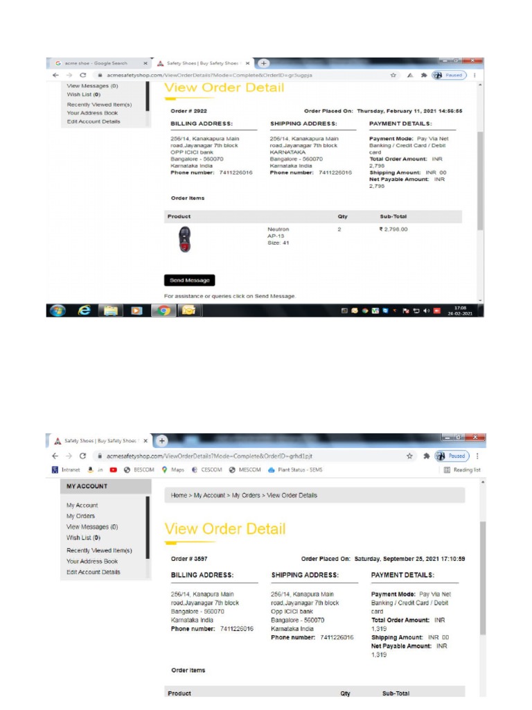 Safety Shoe Invoice Copy Feb 2021 | PDF