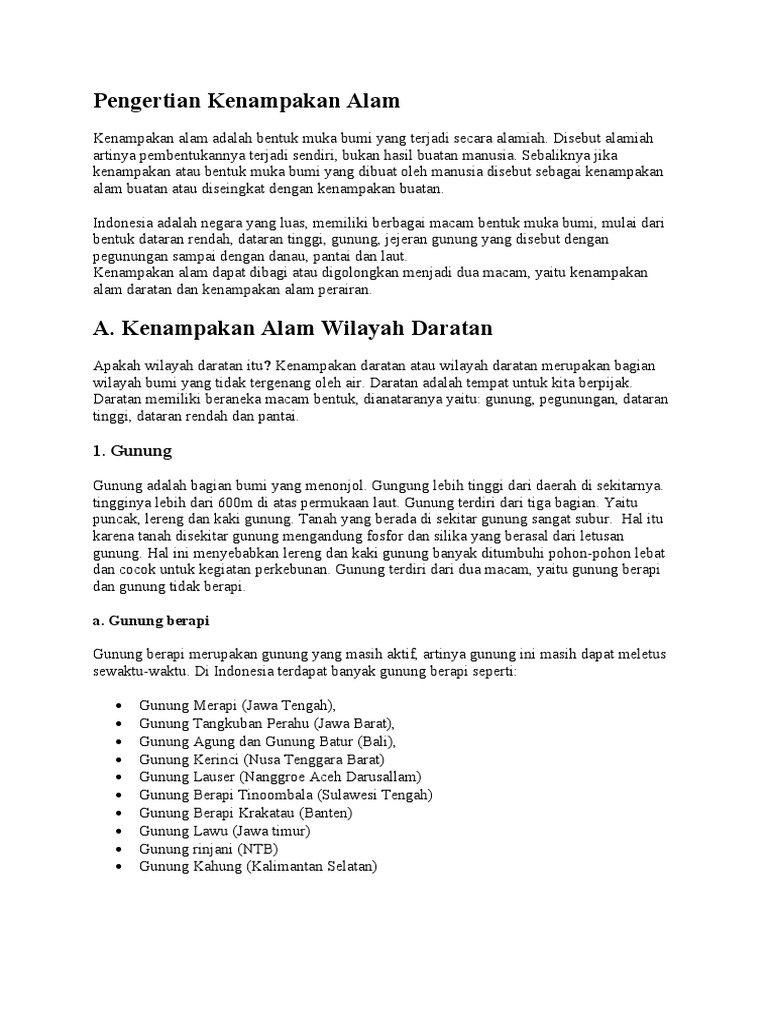 Pengertian Kenampakan Alam | PDF