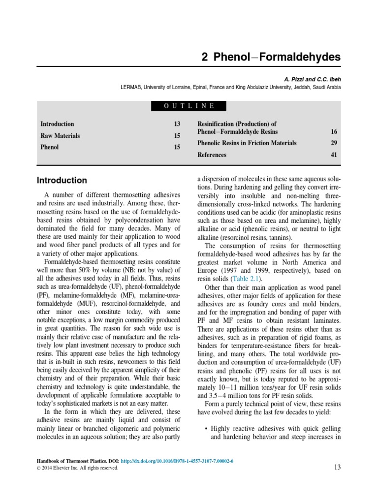 Chapter 2-Phenol Formaldehydes | PDF | Formaldehyde | Physical Chemistry