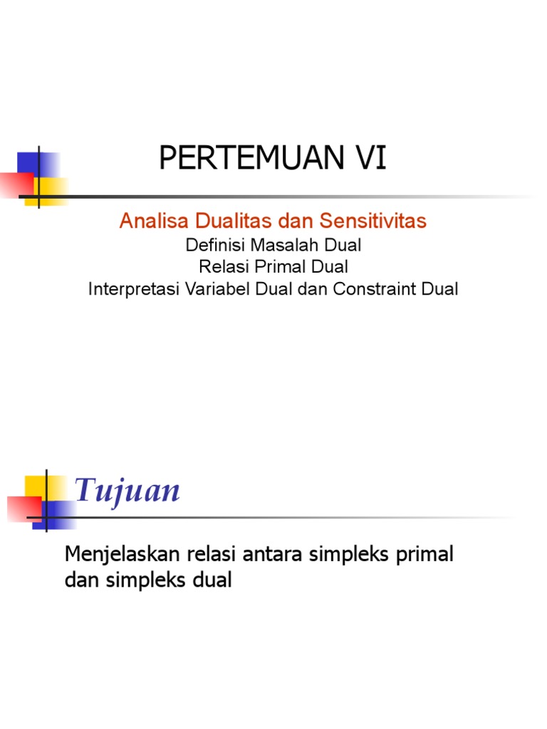 Pertemuan 06 Model Primal-Dual | PDF