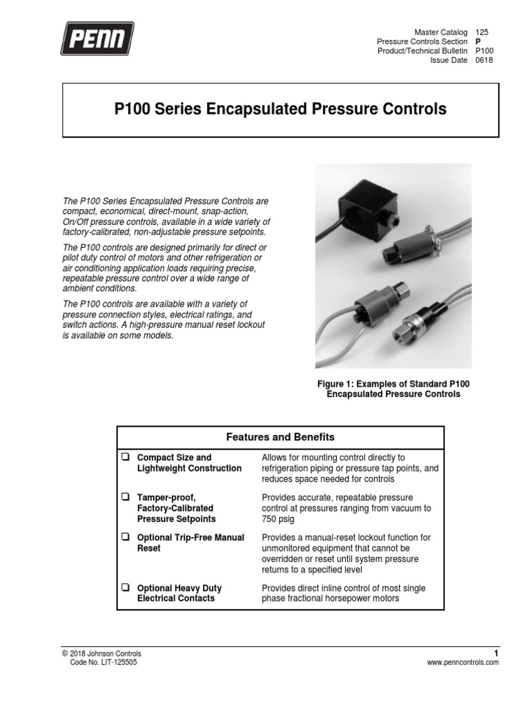 P100 Series Encapsulated Pressure Controls: Features and Benefits | PDF ...