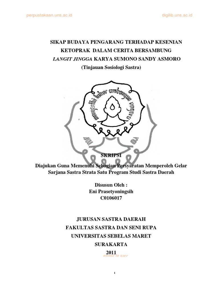 Langit Jingga Karya Sumono Sandy Asmoro: Perpustakaan - Uns.ac - Id ...