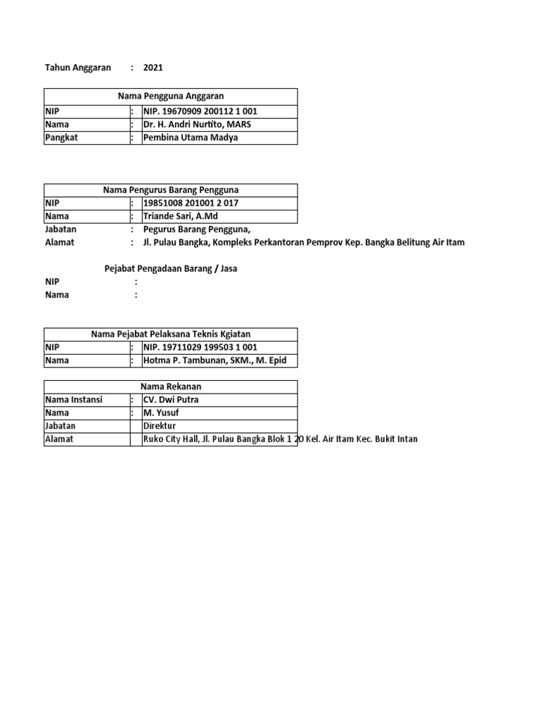 SPJ Belanja Atk 2021 | PDF