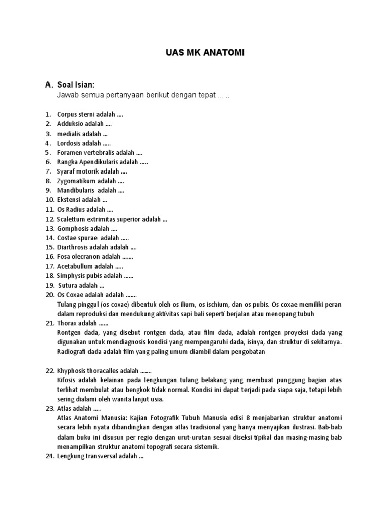 Uas MK Anatomi 2 | PDF | Ilmu Sosial | Filsafat