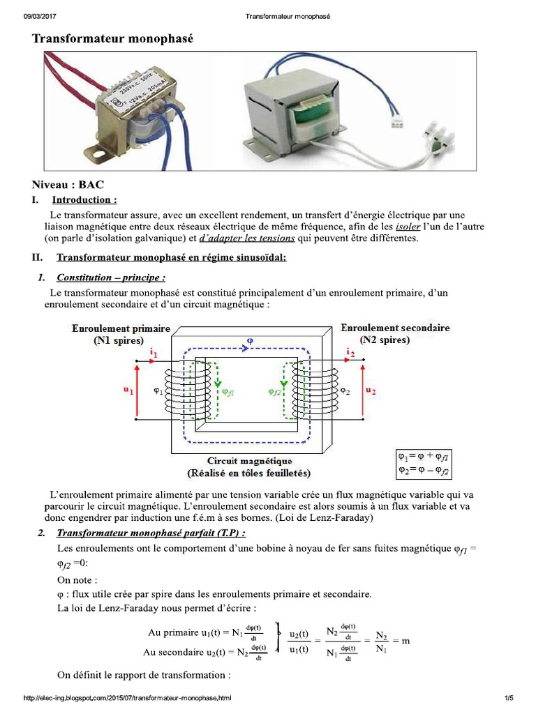 Transformateur Monophase | PDF