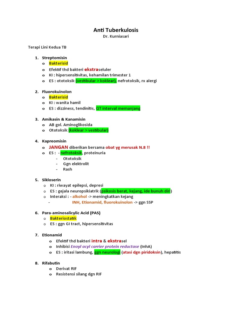 Terapi Lini Kedua TB | PDF | Sains & Matematika