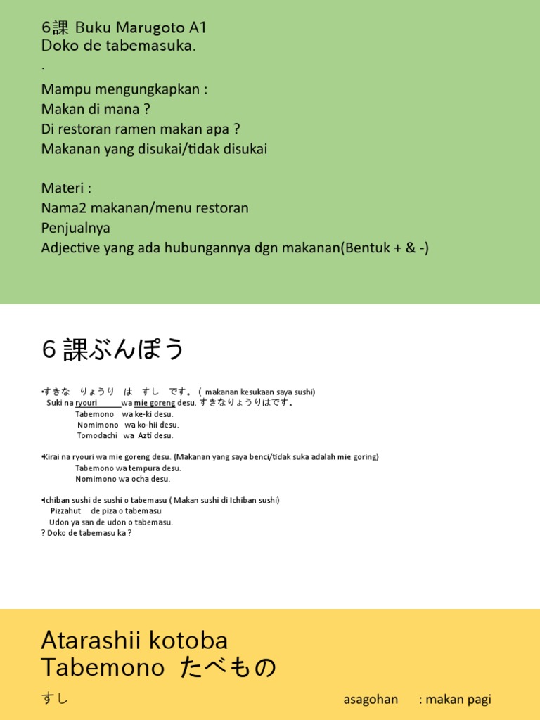 6 PPT Marugoto | PDF